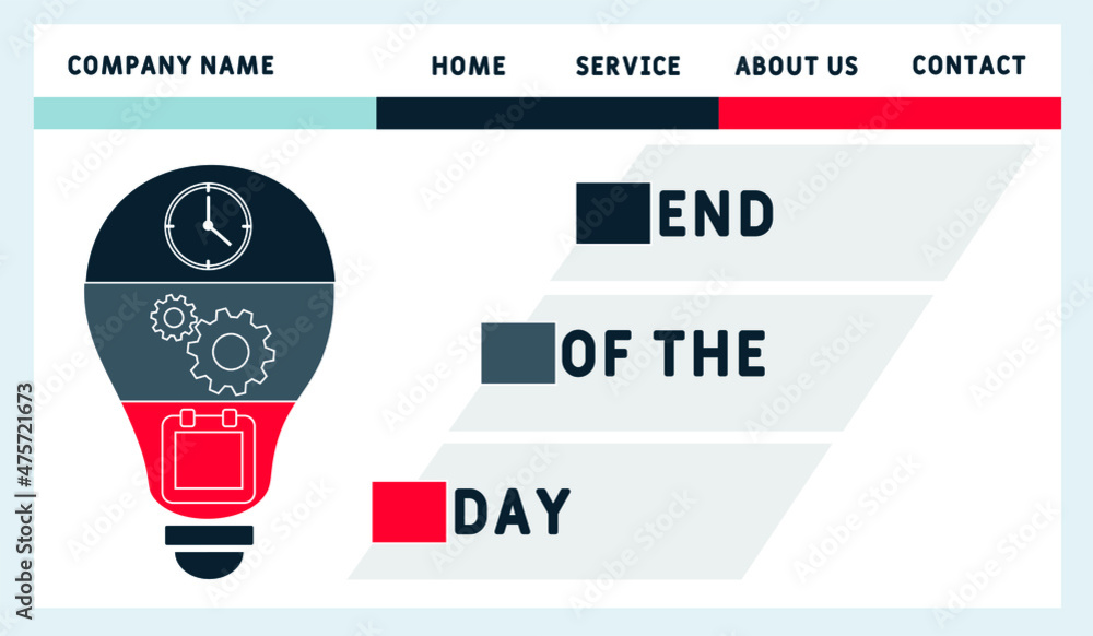 EOD - End Of the Day acronym. business concept background. vector ...