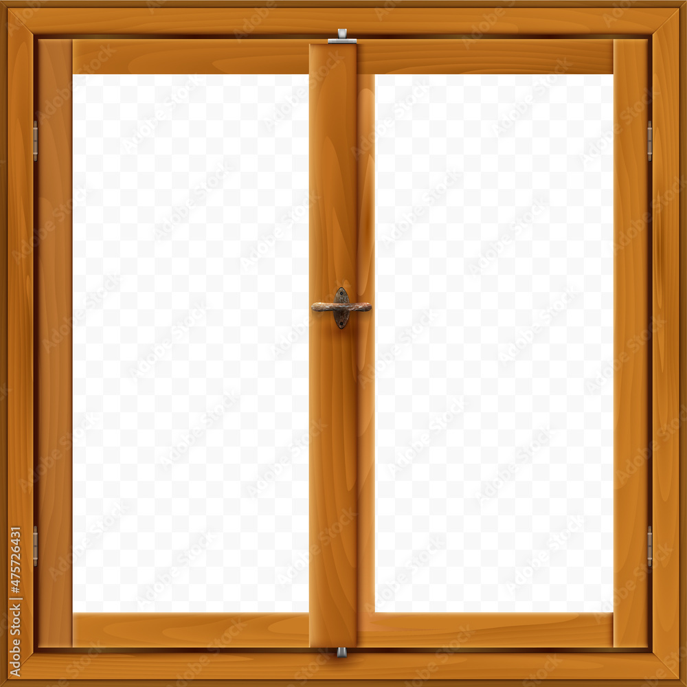 Realistic wooden window on transparent background Stock Vector | Adobe ...