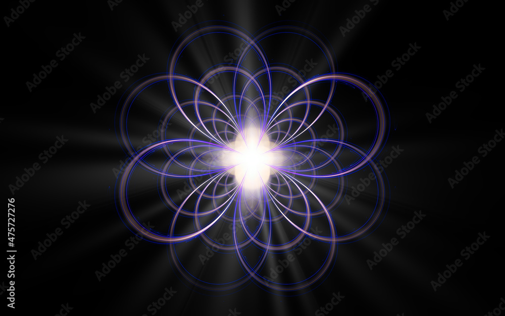 abstract illustration of a computer generated fantastic flower of ...