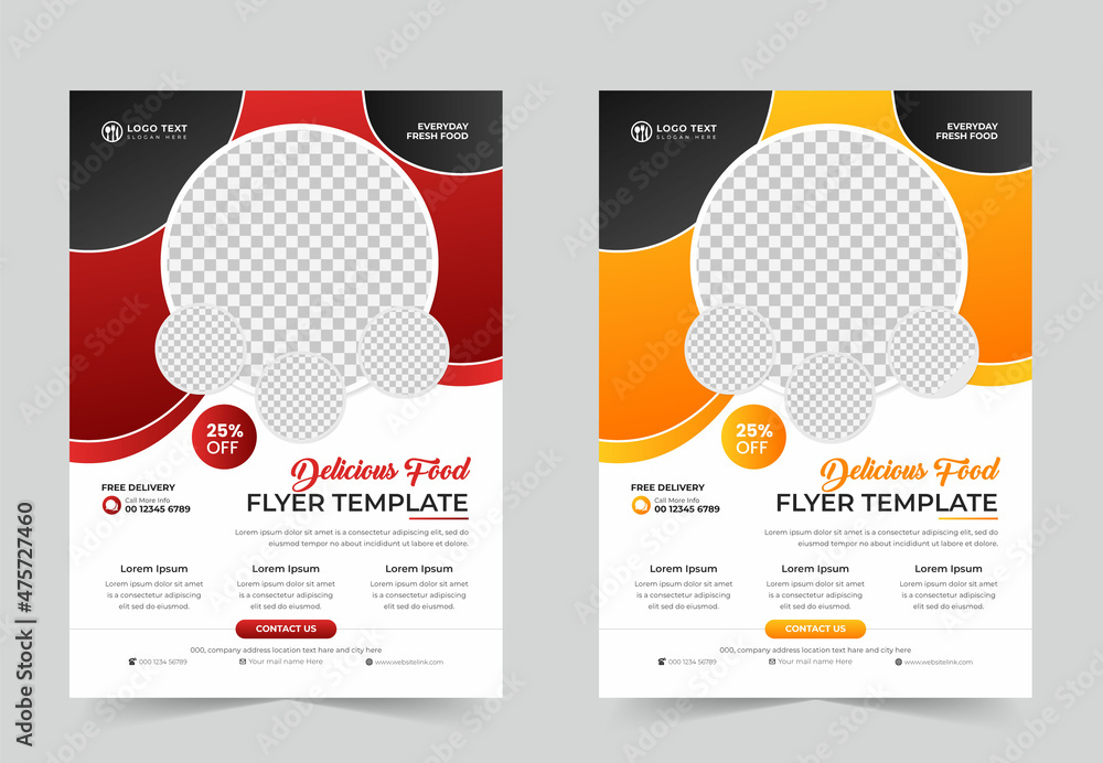 Delicious healthy food flyer template and restaurant menu flyer ...