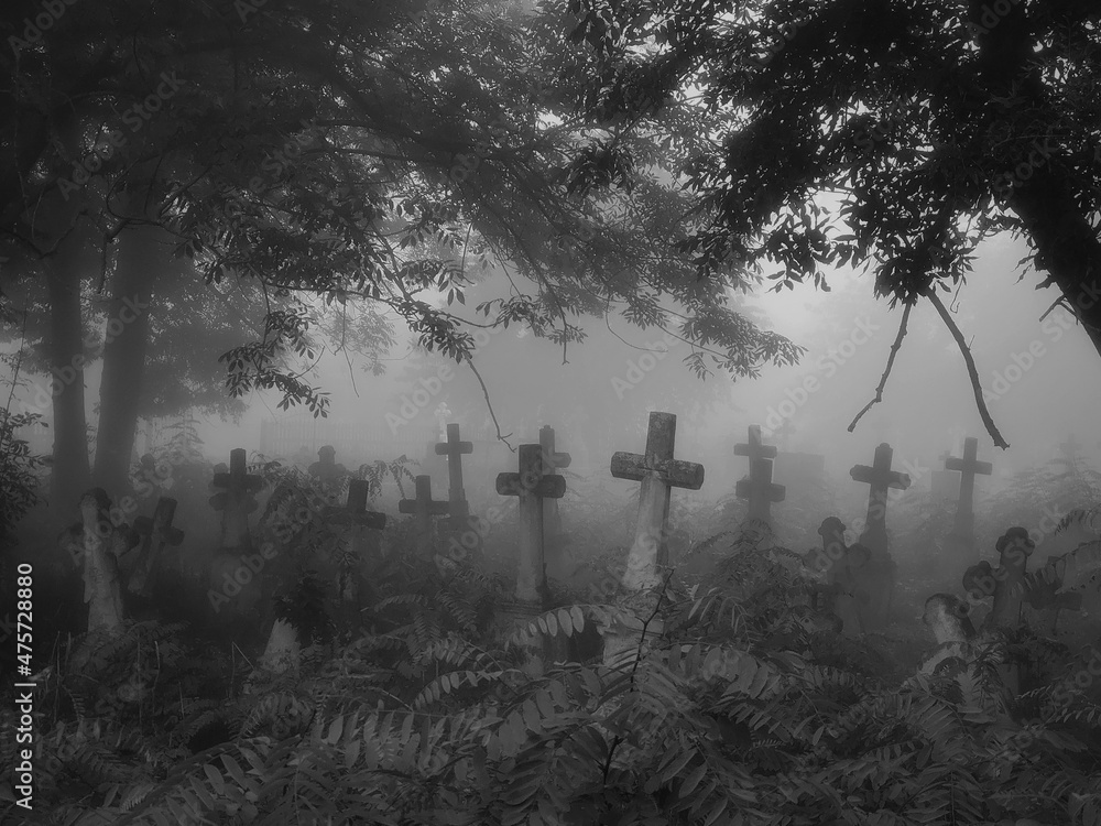 Dark Cemetery Graves