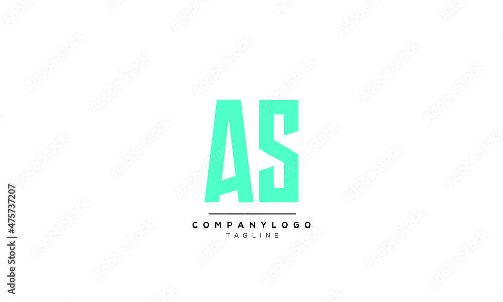 Alphabet letters Initials Monogram logo AS, AS INITIAL, AS letter Stock ...