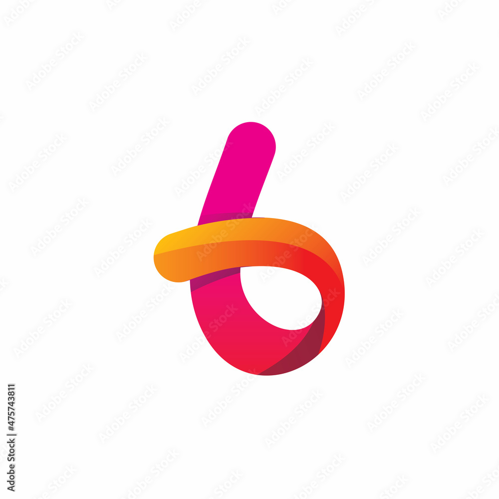 full color initial letter b logo design Stock Vector | Adobe Stock