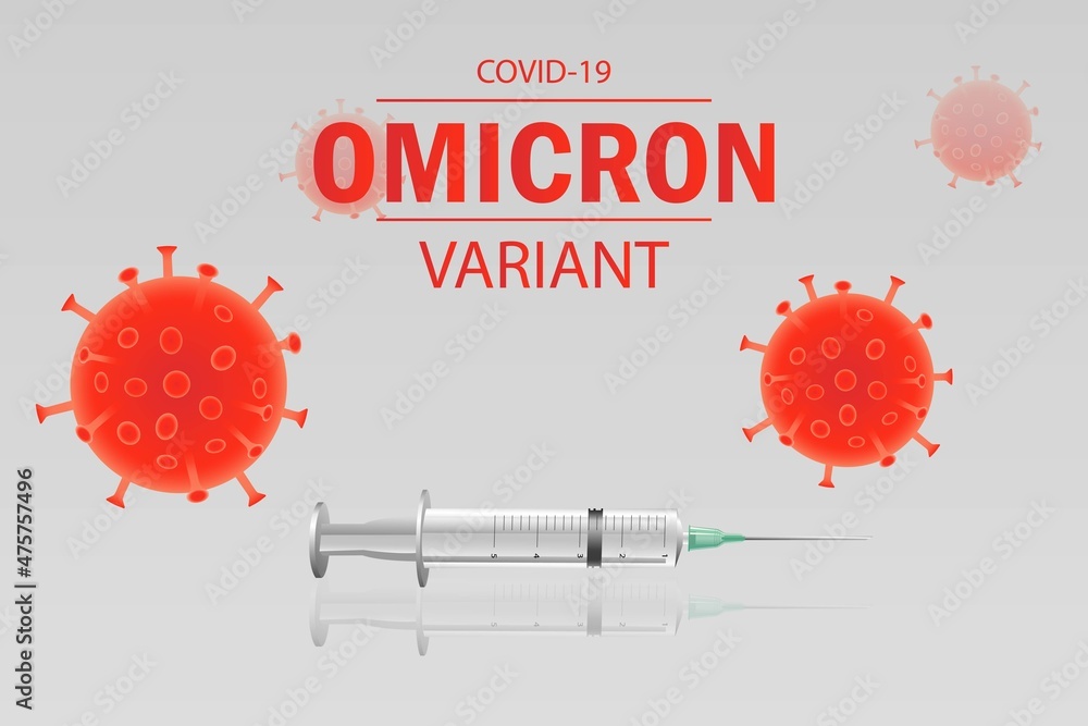 Vetor de A variant of the Omicron virus informing or warning about the ...