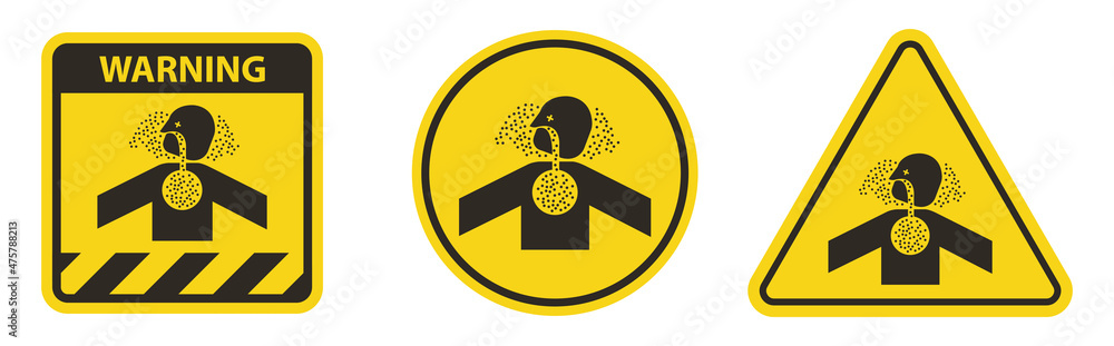 Toxic Gases Asphyxiation Symbol Sign on White Background Stock Vector ...
