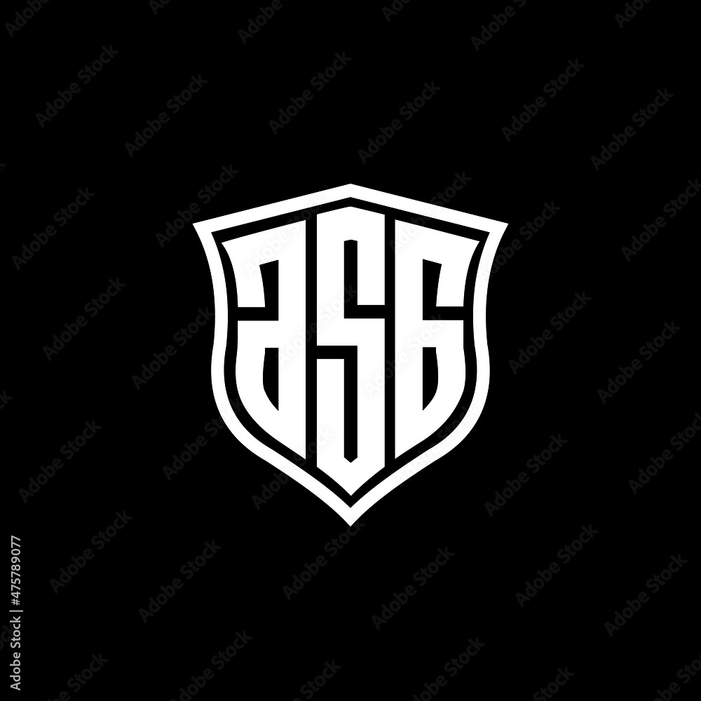 GSG letter logo design with black background in illustrator, vector ...