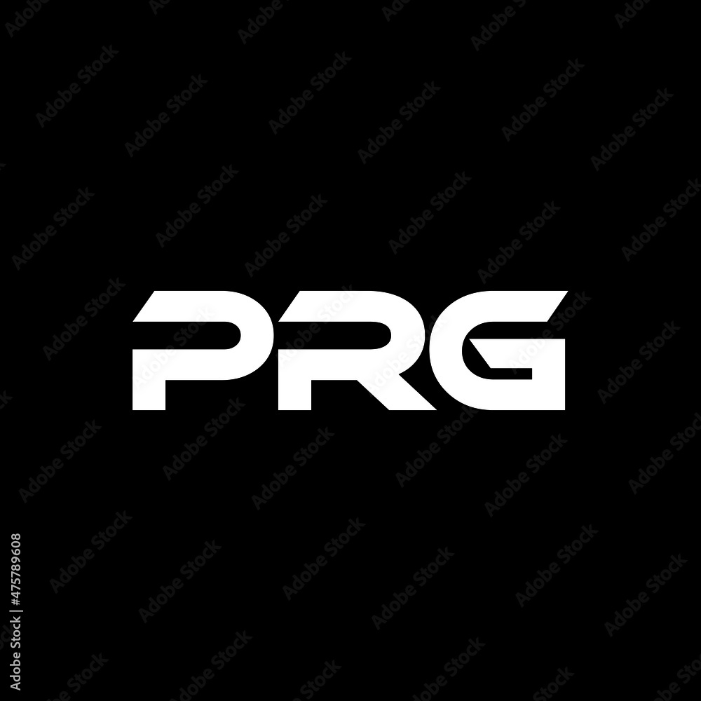 PRG letter logo design with black background in illustrator, vector ...