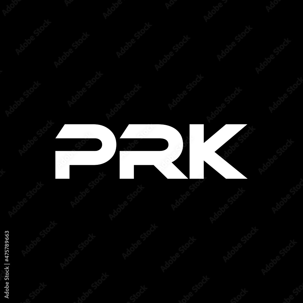 PRK letter logo design with black background in illustrator, vector ...