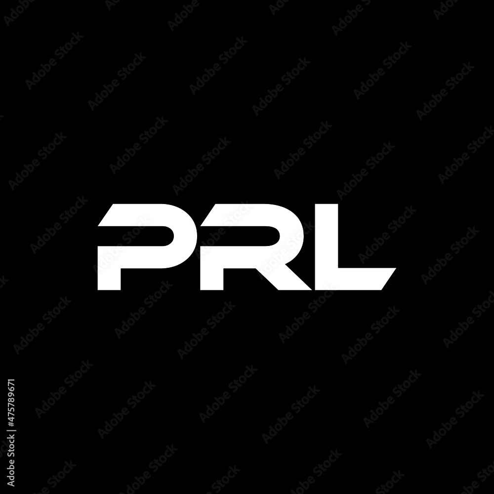 Vettoriale Stock PRL letter logo design with black background in ...