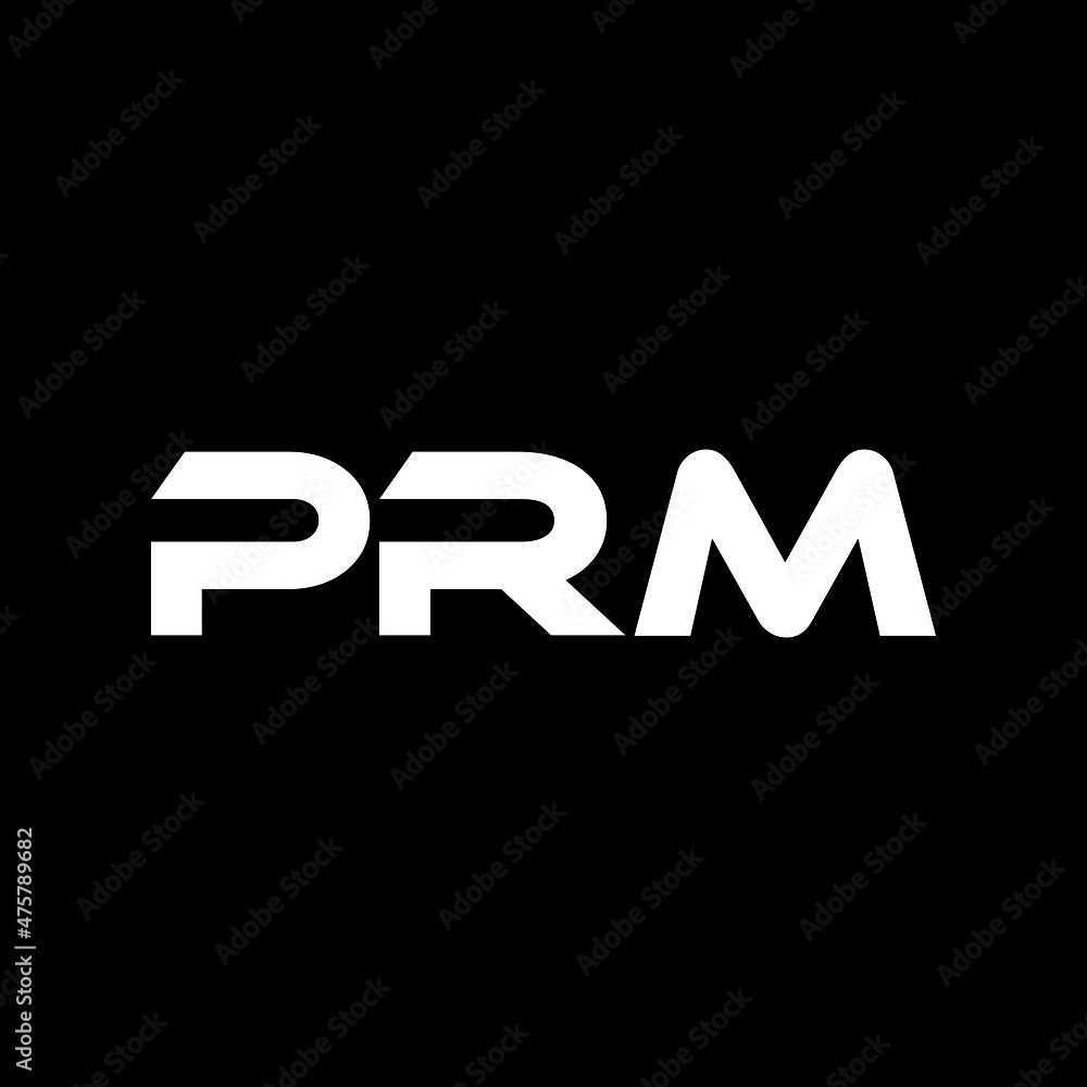 PRM letter logo design with black background in illustrator, vector ...