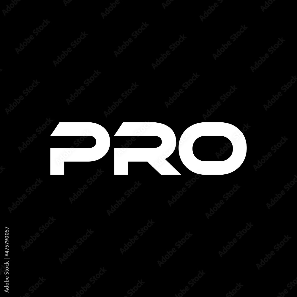 PRO letter logo design with black background in illustrator, vector ...