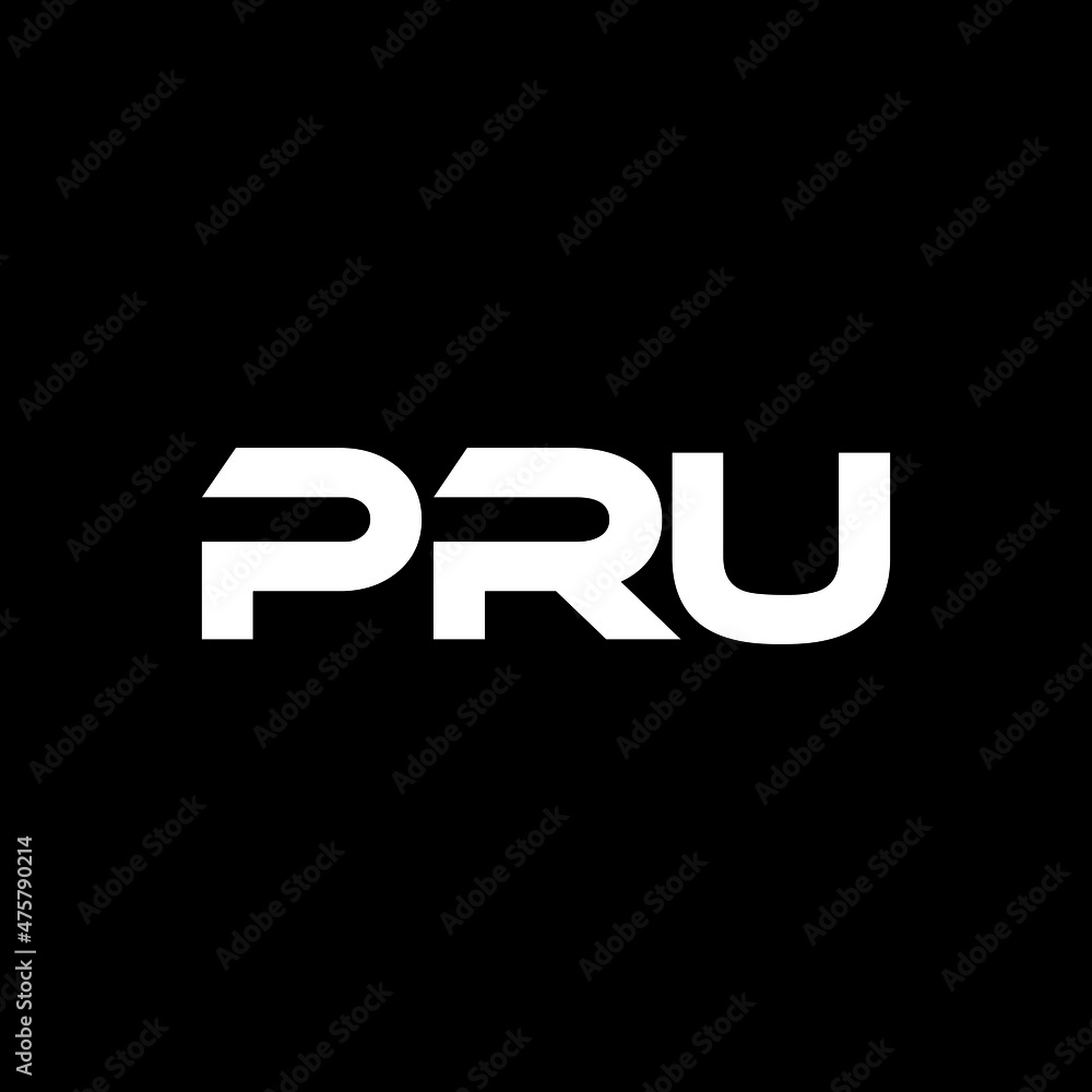 PRU letter logo design with black background in illustrator, vector ...