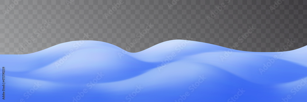 Snowdrifts on transparent background, panoramic image, winter ...