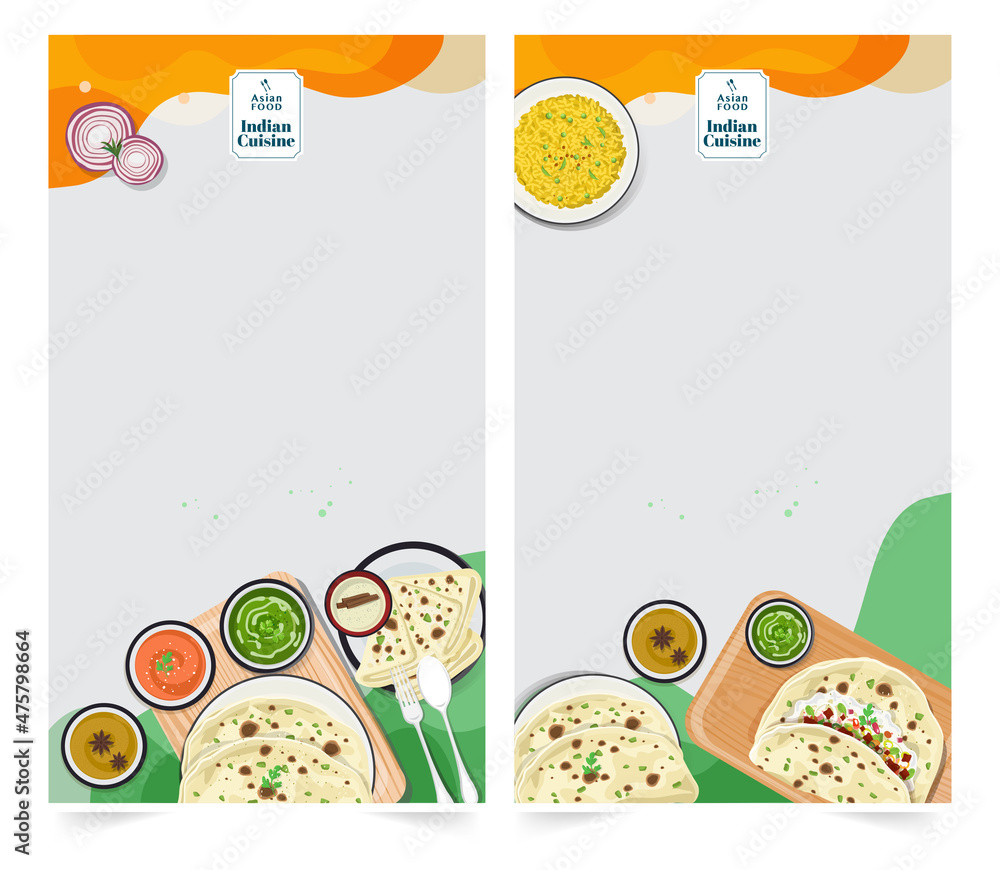 Indian Food menu Template Design for indian cuisine restaurant food ...