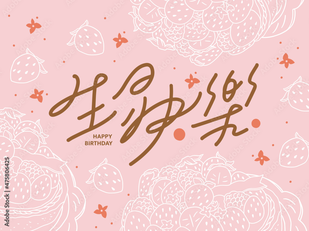 Chinese traditional calligraphy Chinese character "happy Birthday ...