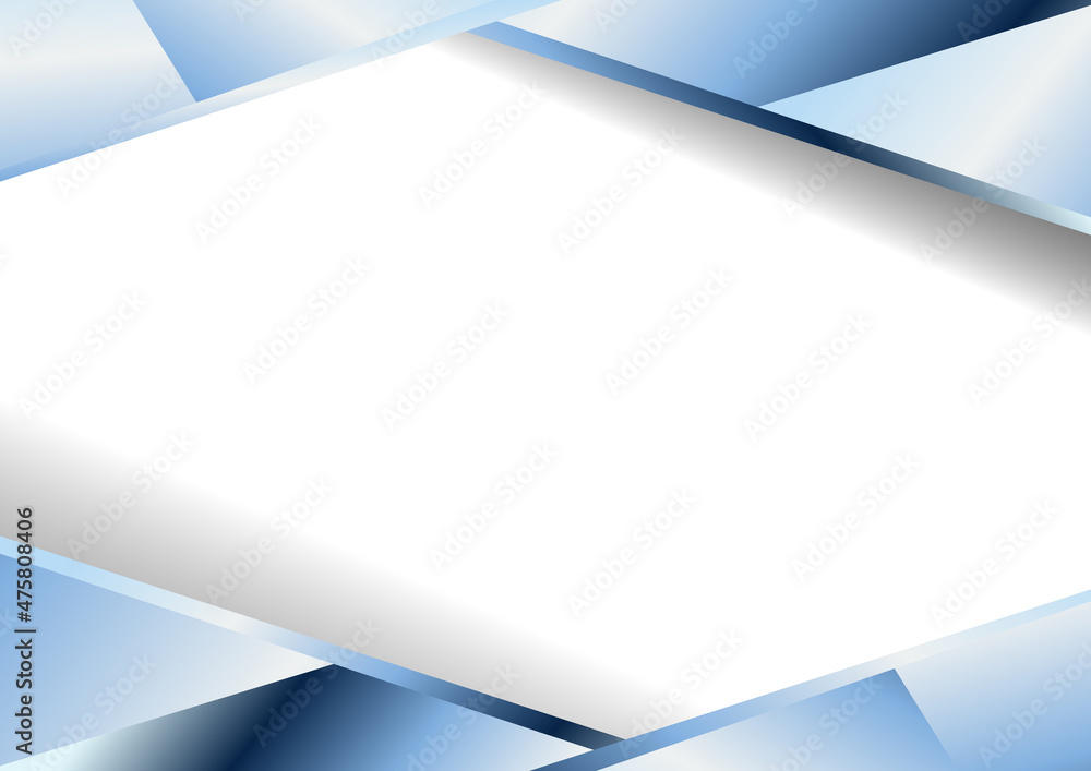 Abstract Blue and White Blank Business Card Design Background Vector ...