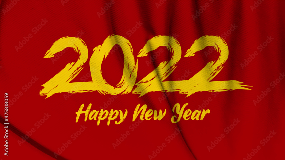 2022 sign with brush stroke texture logo vector. Happy New Year 2022 ...