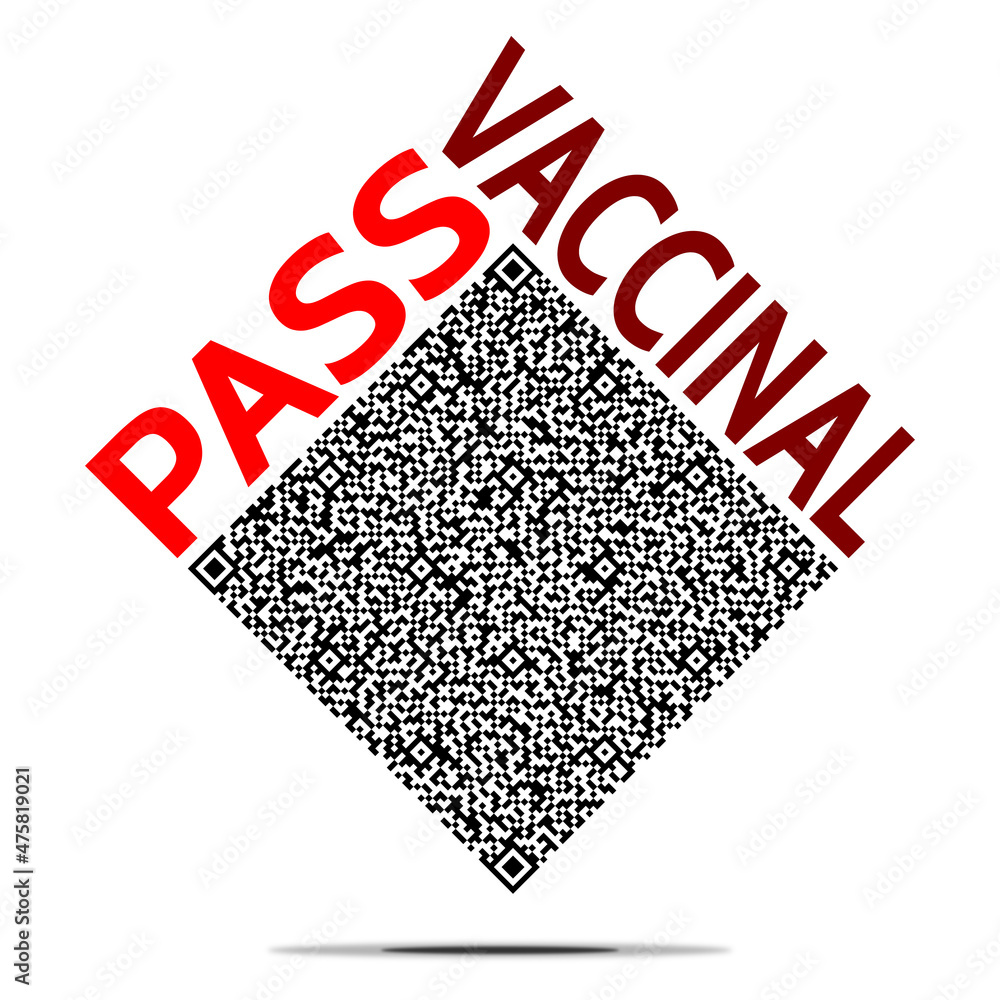 Logo Pass Vaccinal QR Code Rouge Stock Vector | Adobe Stock
