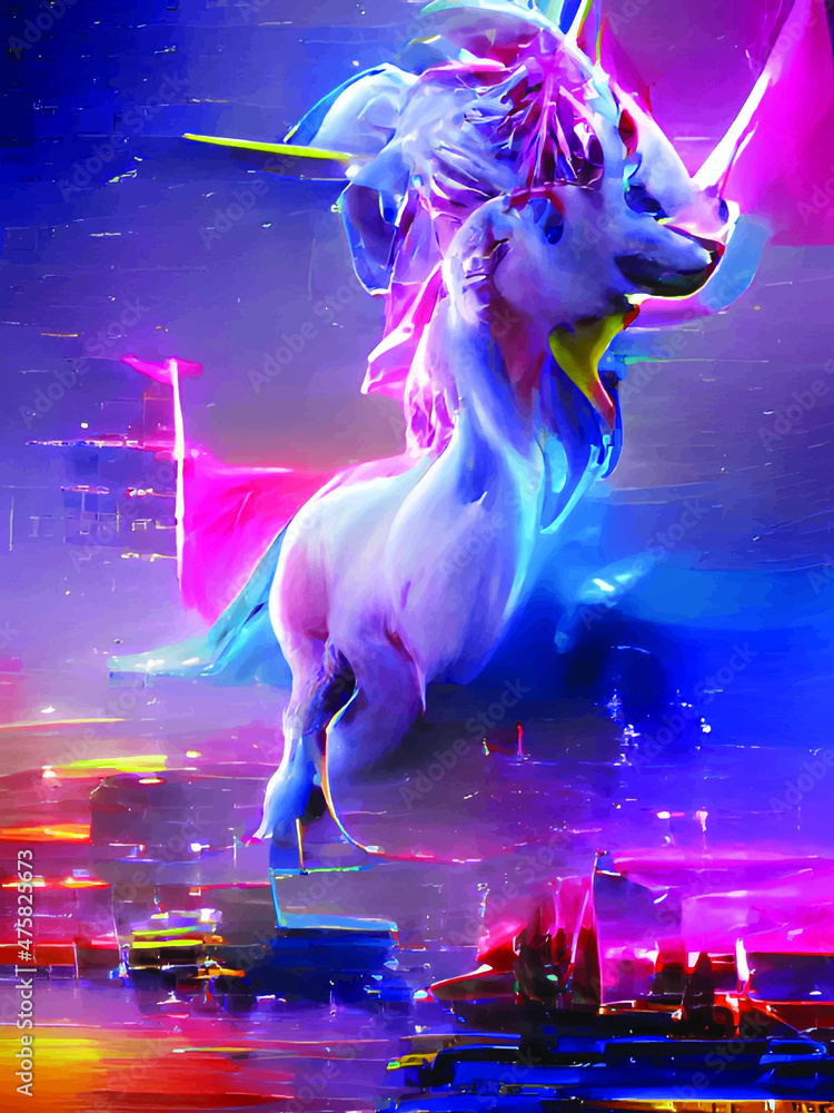 Abstract unicorn watercolor wallpaper illustration Stock Vector | Adobe ...