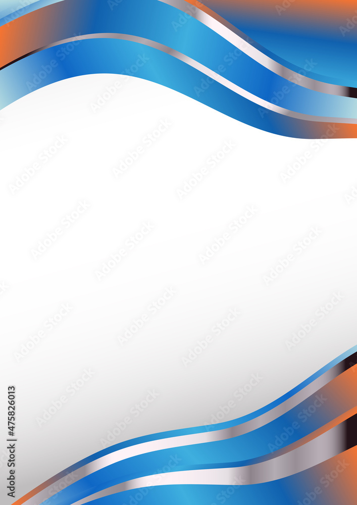 Abstract Blue and Orange Business Wave Presentation Design Stock Vector ...