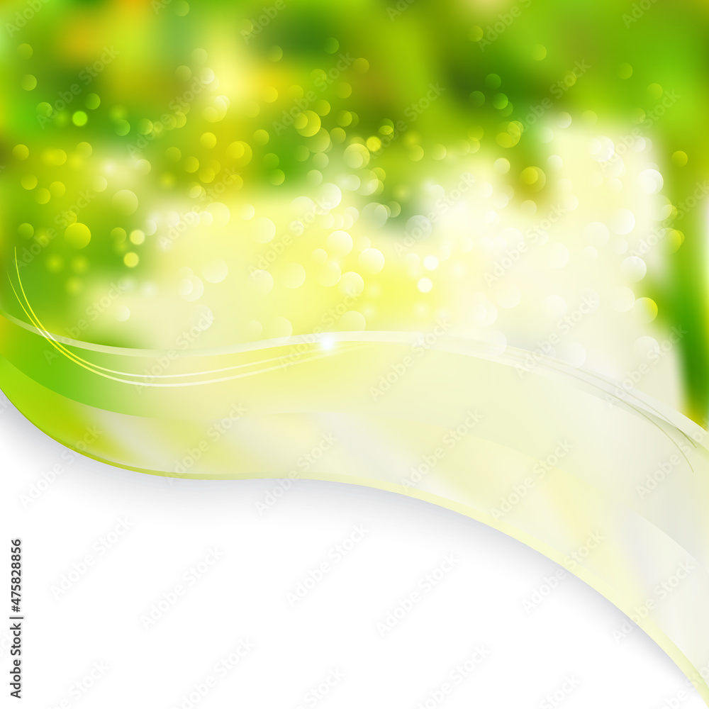 Green and White Wave Folder Background Stock Vector | Adobe Stock