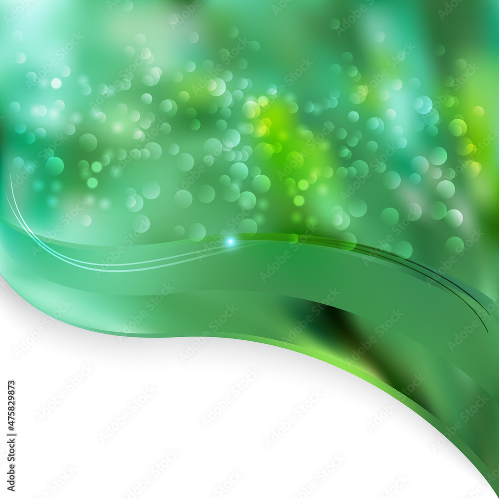 Green Wave Border Folder Background Stock Vector | Adobe Stock