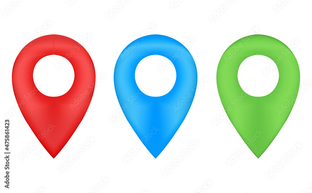 Map pointers vector set, Location symbols. Stock Vector | Adobe Stock