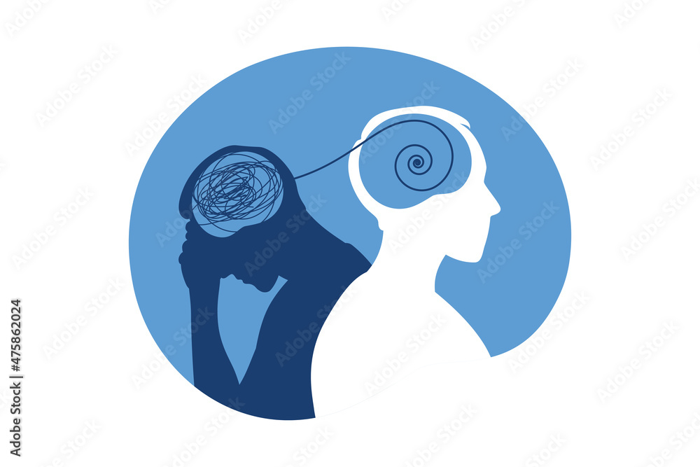 Bipolar disorder mind mental concept. Mood disorder. Dual personality ...