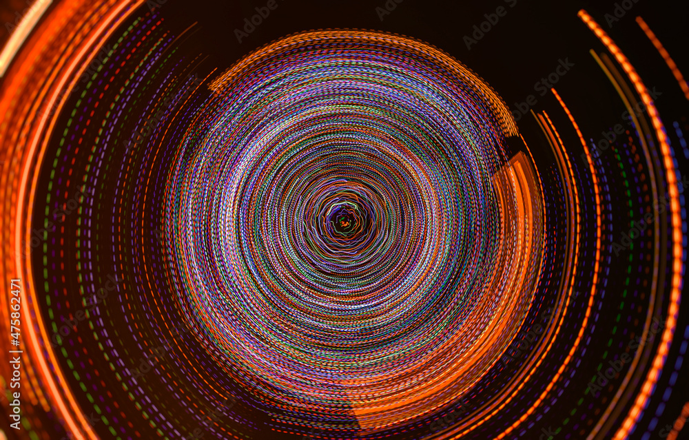 Poster Real life light concentric circles neon night christmas party ...