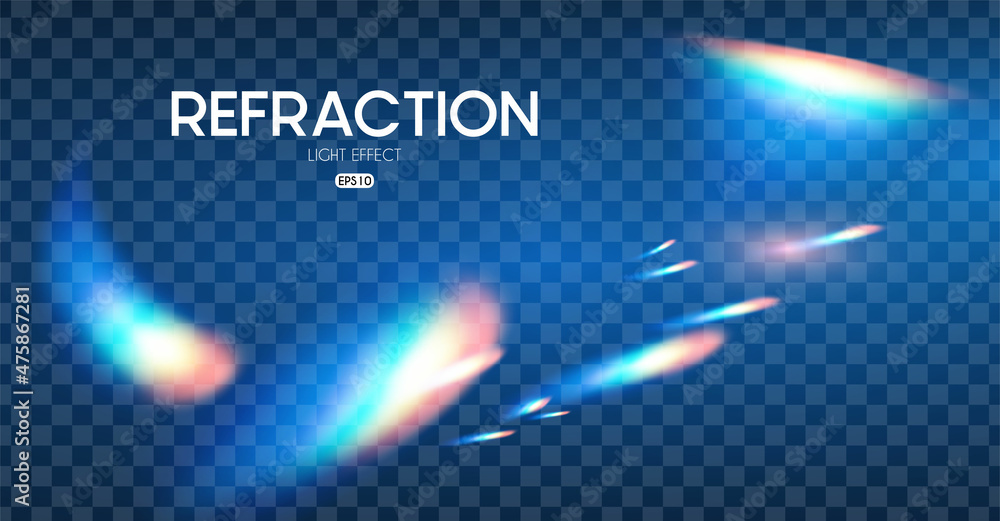 Morion light effect. Shining magic background. Transparent refraction ...