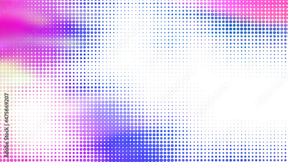 abstract gradiation of halftone pattern in gradient purple and pink ...