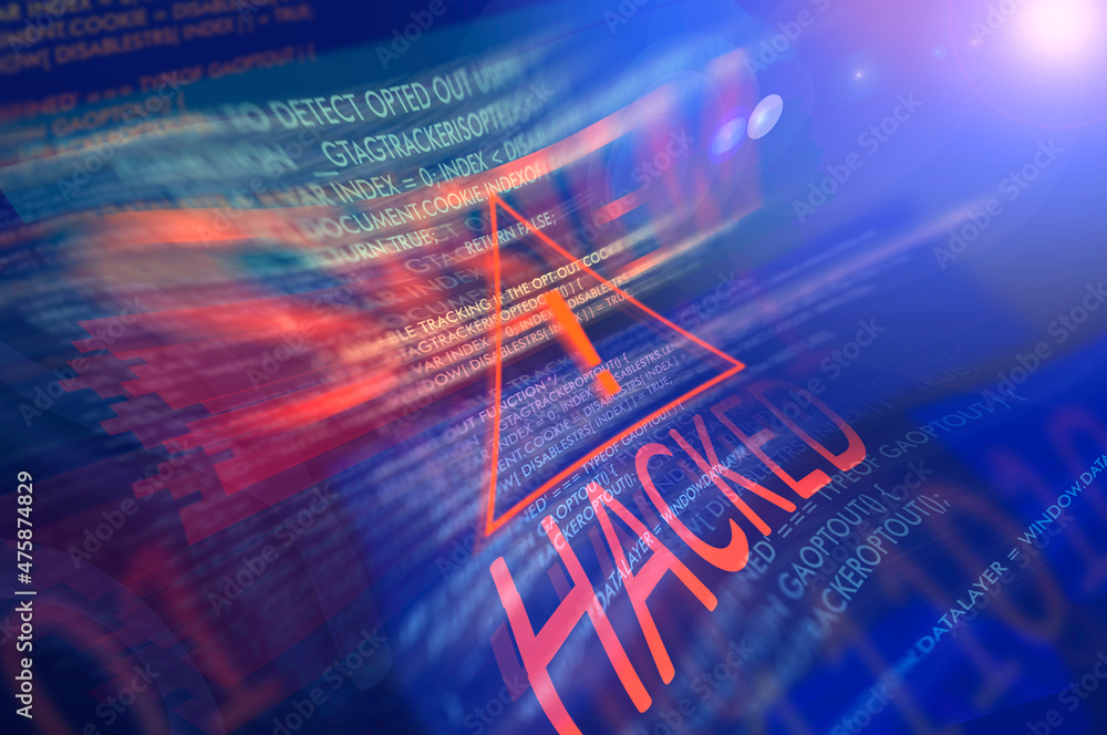 cybersecurity concept, hacked, illustration 3 d Stock Illustration ...