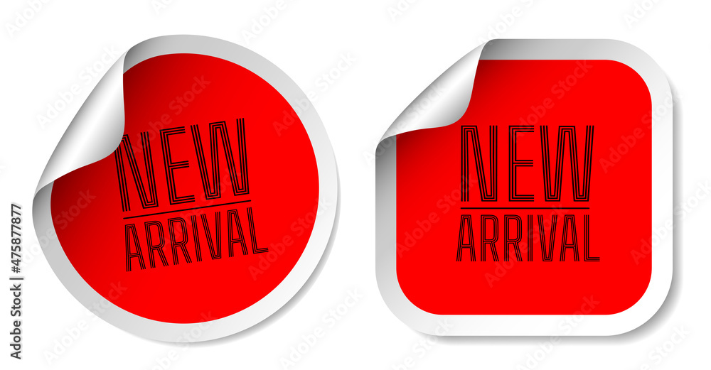 New arrival stickers on white background vector Stock Vector | Adobe Stock