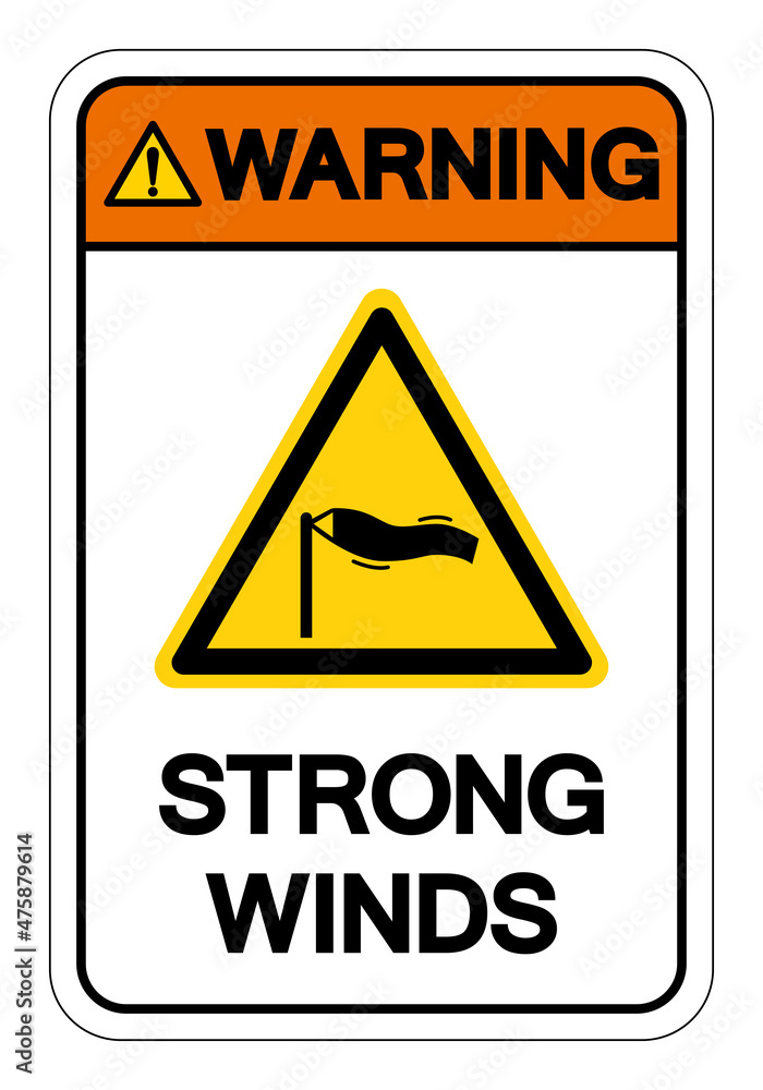 Warning Strong Winds Symbol Sign, Vector Illustration, Isolate On White ...