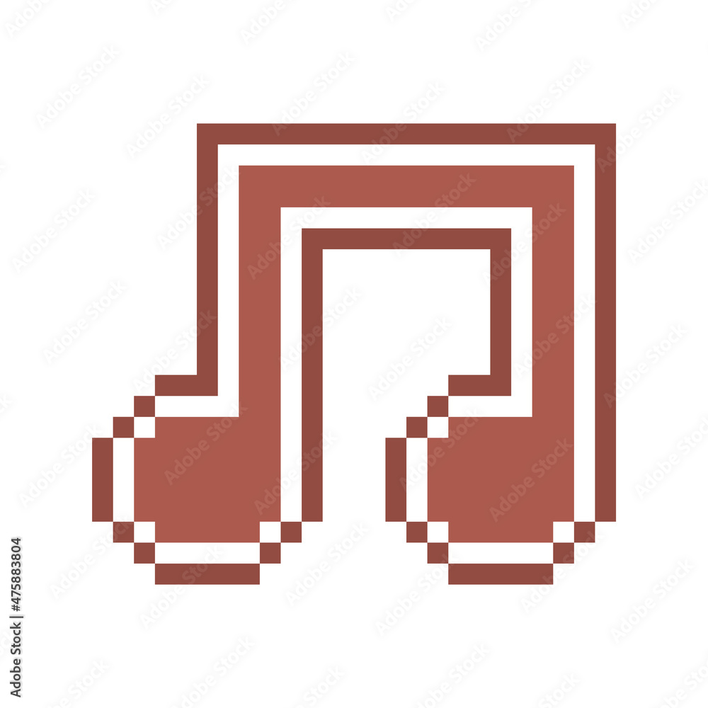 Pixel art double whole note gingerbread cookie decorated with white ...