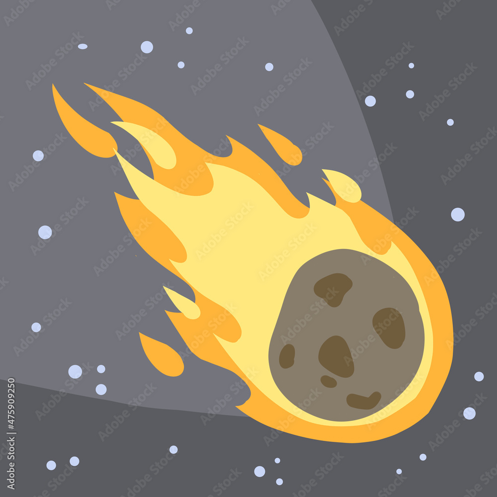 Fire Meteor And Asteroid