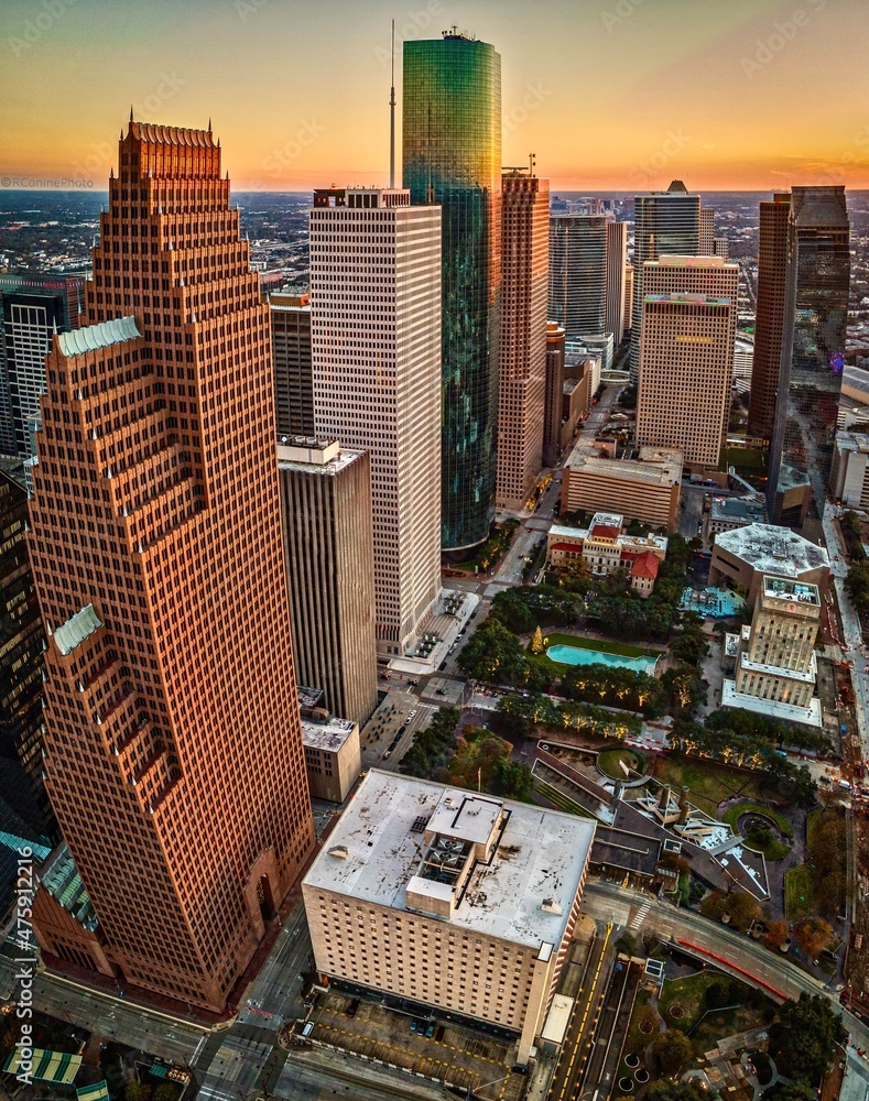 Houston Texas Highrise Skyline Stock Photo | Adobe Stock
