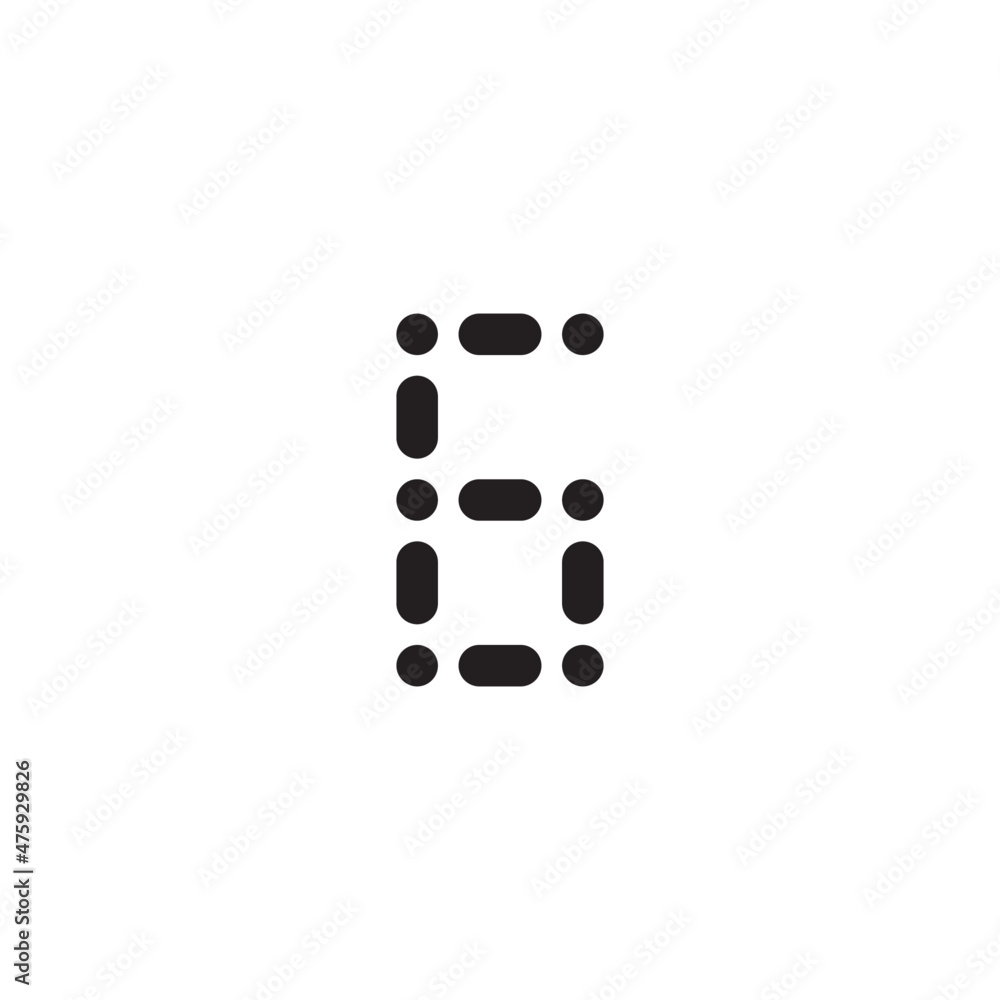 six capsules and pills number 6 simple symbol logo vector Stock Vector ...