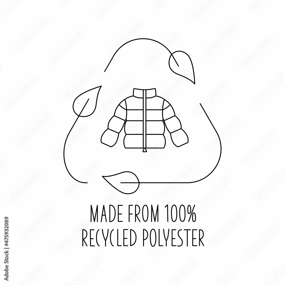 Made from 100 recycled polyester - concept for sustainable coat, jacket ...