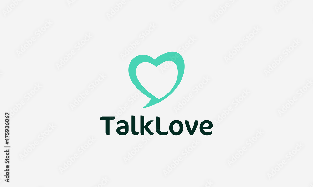 vector graphic illustration logo design for talk love, pictogram ...