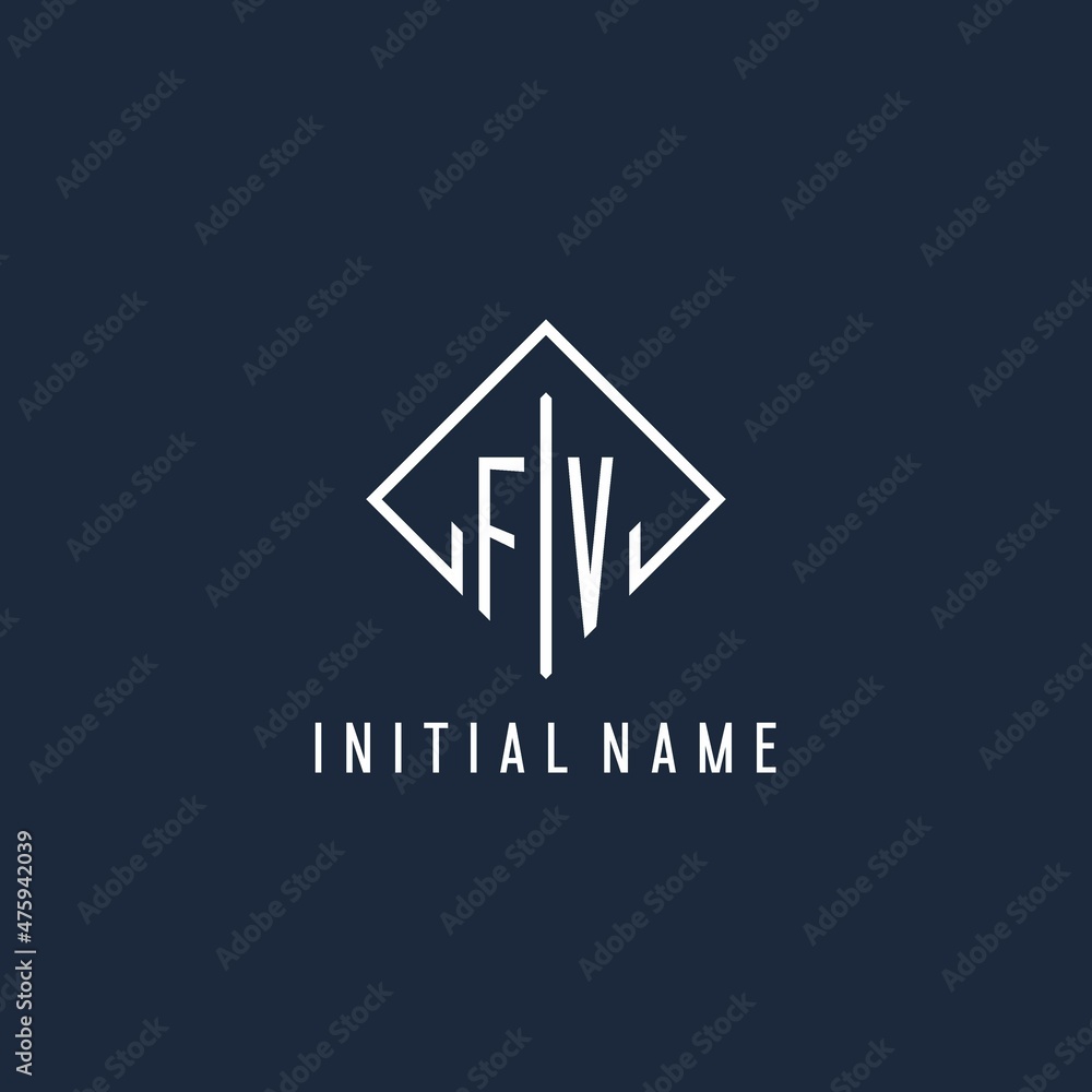 FV initial logo with luxury rectangle style design Stock Vector | Adobe ...