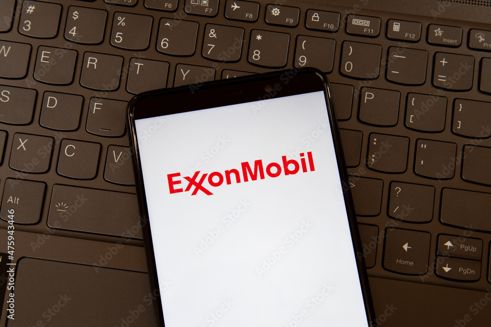 Toronto, On, Canada - December 19, 2021: ExxonMobil logo on smartphone ...