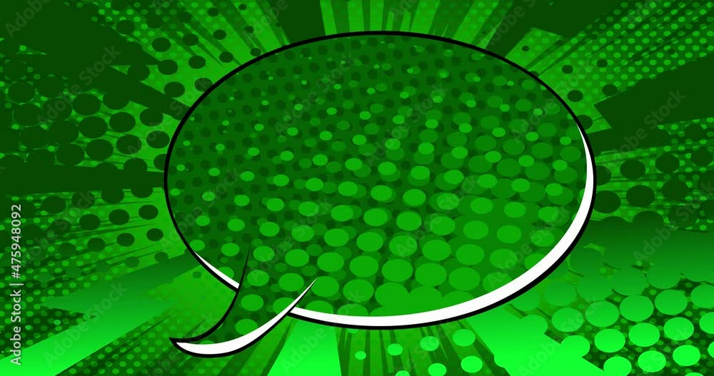 Abstract Speech Bubble with Comic Book Background. Motion poster. 4k ...
