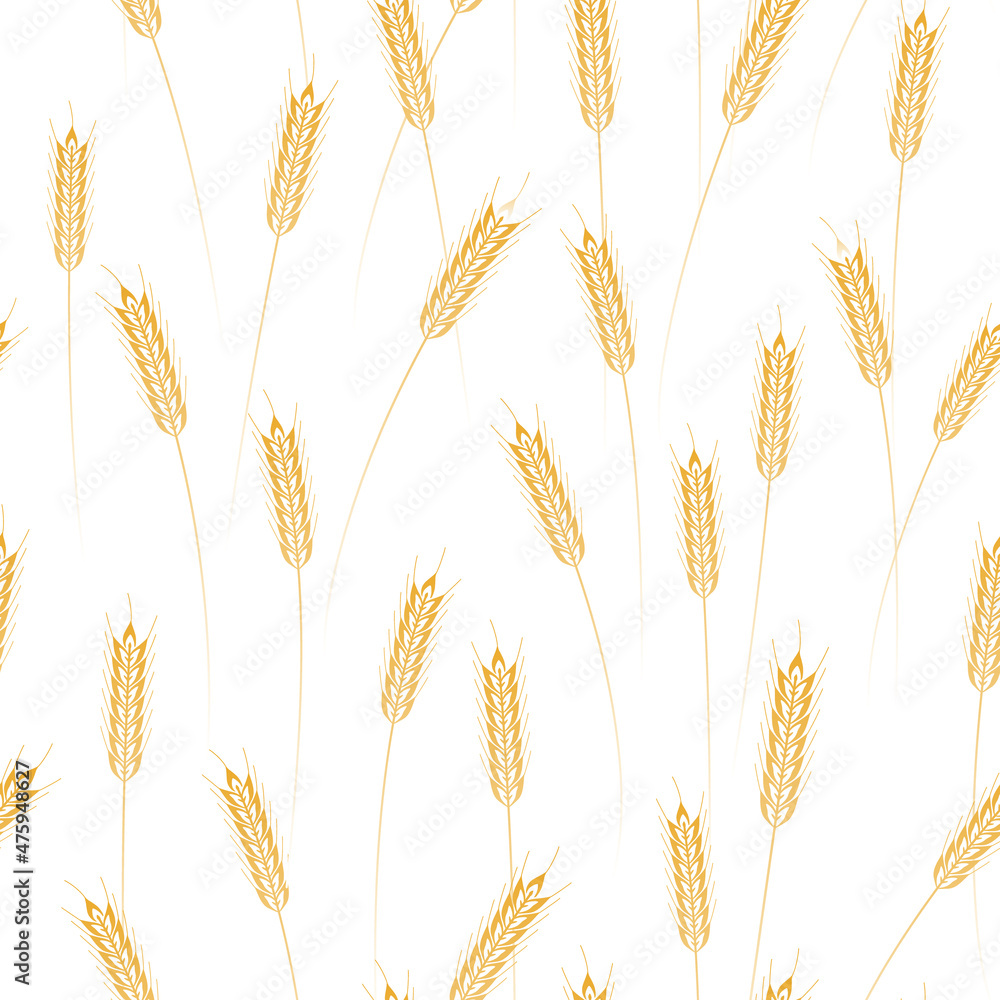wheat crops design - seamless vector repeat pattern, use it for ...