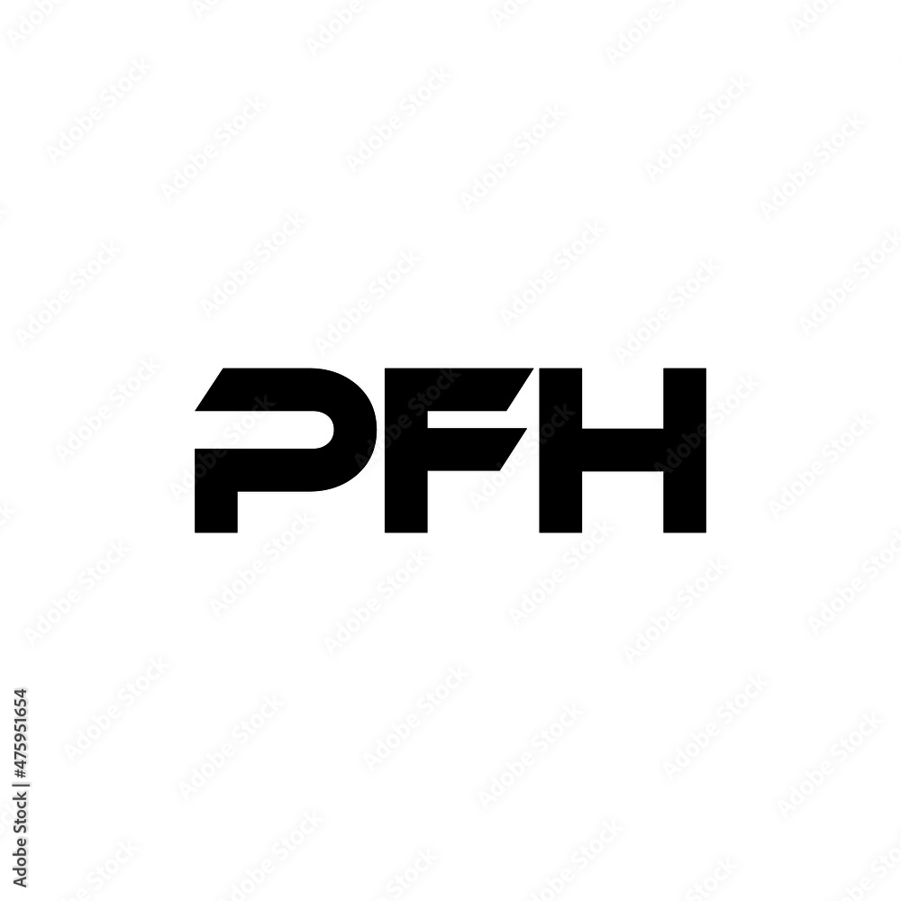 PFH letter logo design with white background in illustrator, vector ...