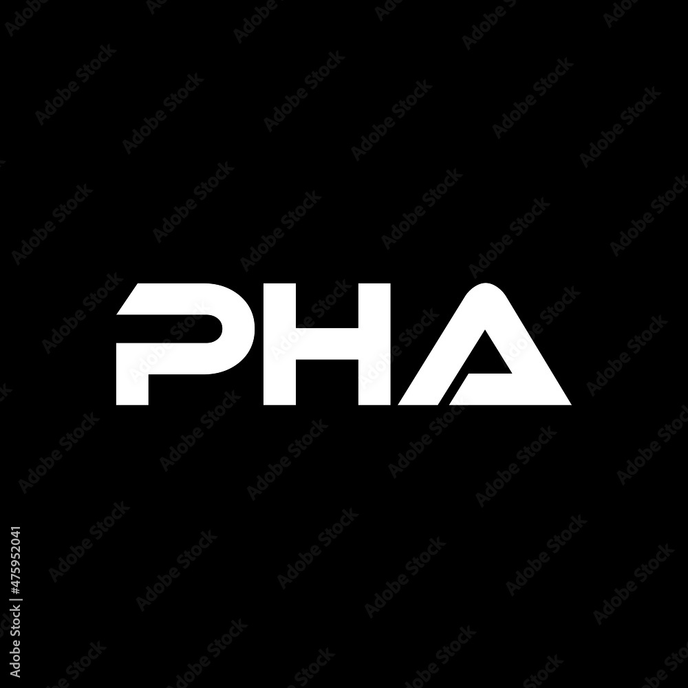 PHA letter logo design with black background in illustrator, vector ...