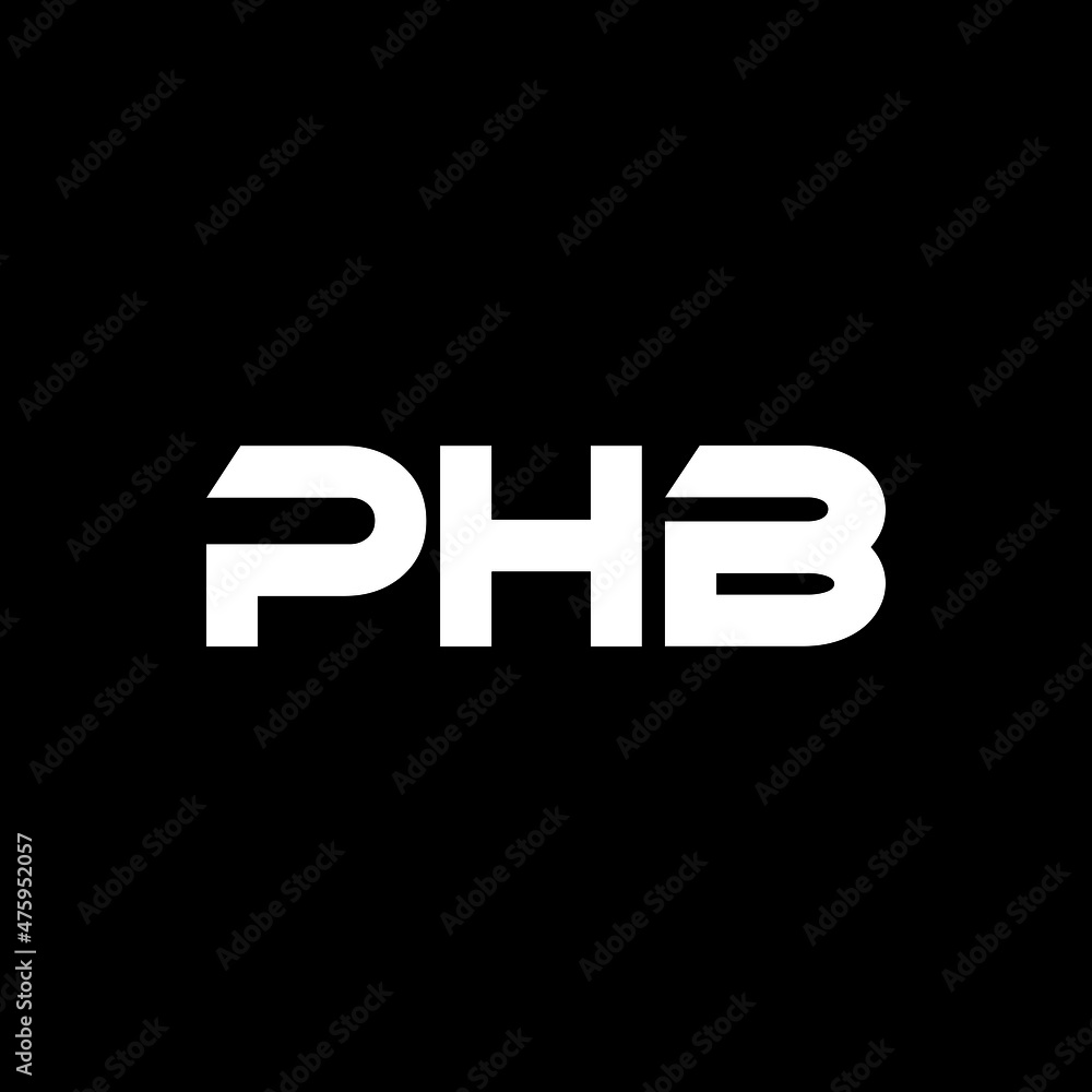 PHB letter logo design with black background in illustrator, vector ...