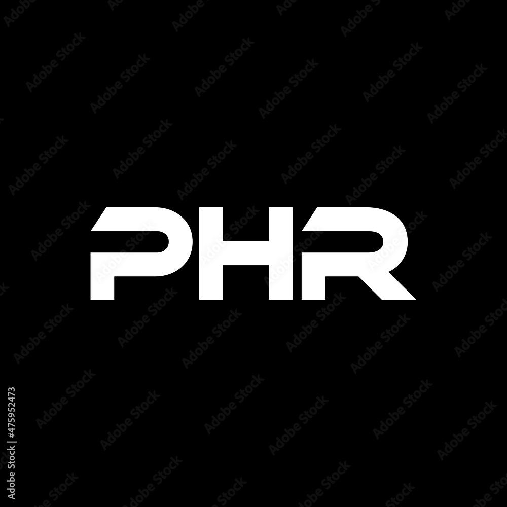Vecteur Stock PHR letter logo design with black background in ...