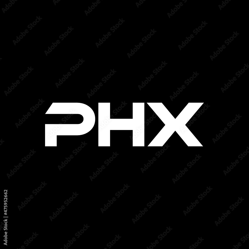 PHX letter logo design with black background in illustrator, vector ...
