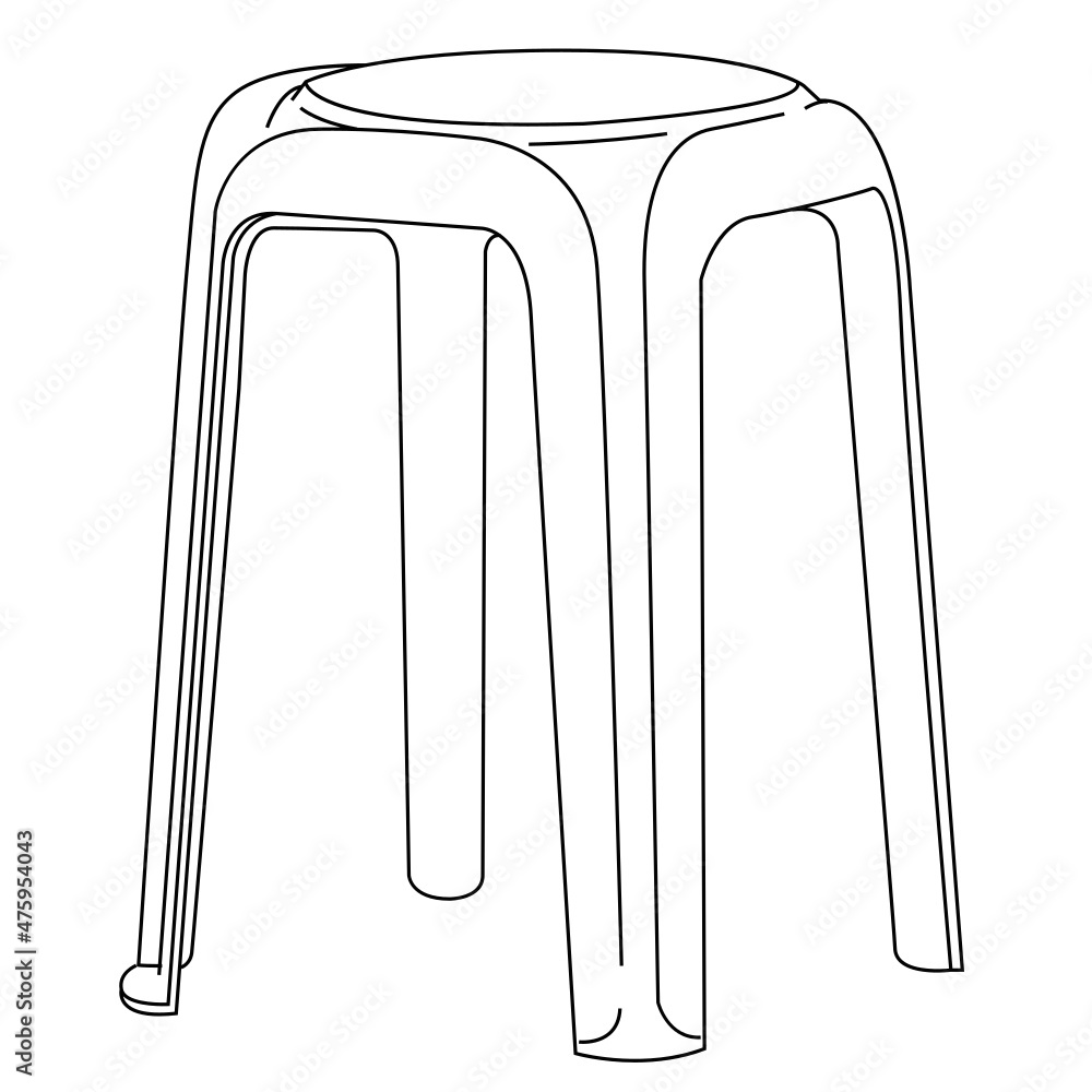 chair-outline-illustration-cartoon Stock Vector | Adobe Stock